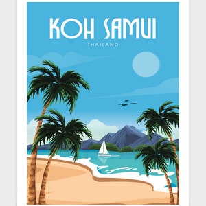 Koh Samui Print, Thailand Travel Poster, Koh Samui Travel Poster, Koh ...