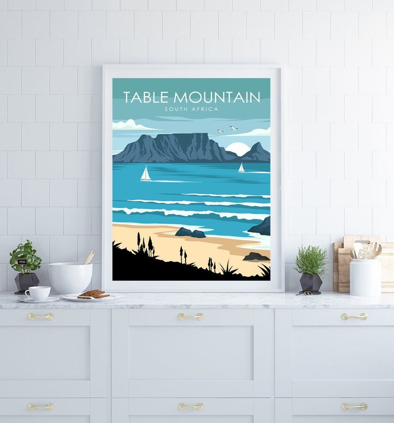 Table Mountain Poster Cape Town Poster South Africa Poster - Etsy