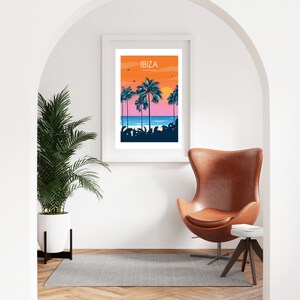 Ibiza Travel Poster, Retro Travel Poster, Travel Poster, Travel Gift, Ibiza Gift, Wedding Gift ...