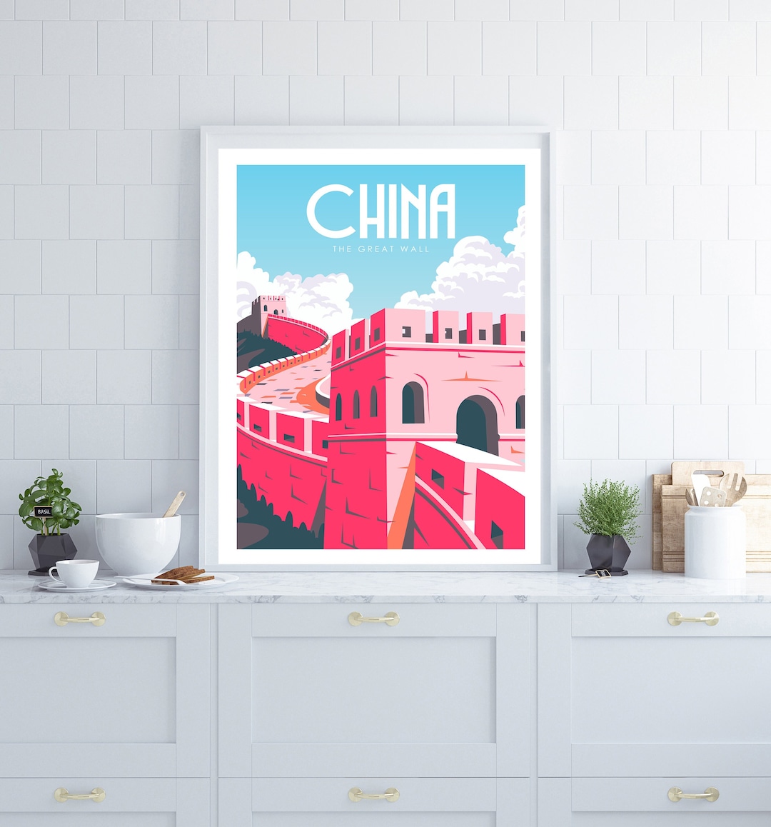 China Poster, China Wall Art, Great Wall of China Art, Travel Poster ...