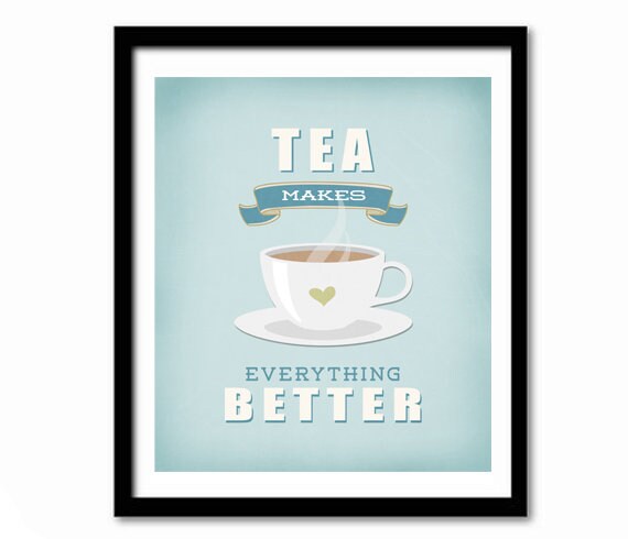 Tea Poster Kitchen Print Kitchen Decor Tea Print Kitchen - Etsy