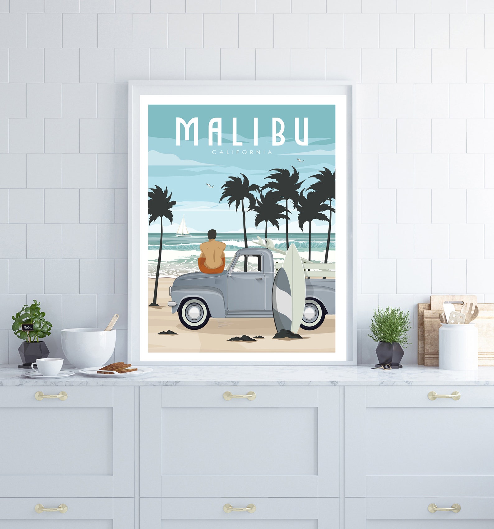 Malibu Poster, Malibu Travel Poster, California Poster, California Wall ...