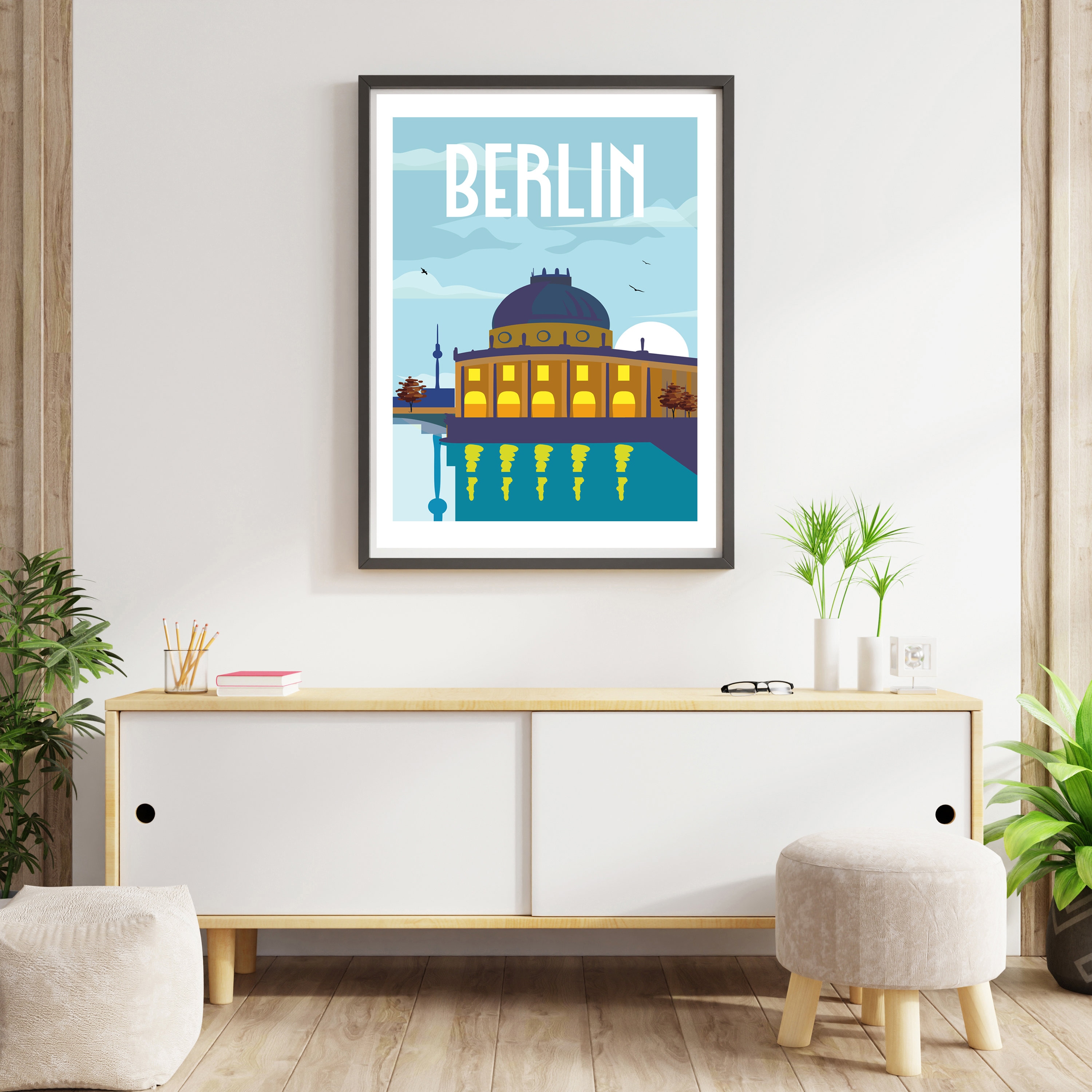 Berlin Poster Berlin Wall Art Berlin Travel Poster Germany | Etsy