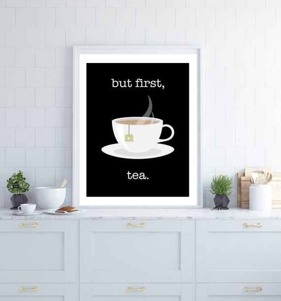 But First Tea Retro Kitchen Art Kitchen Print Breakfast | Etsy