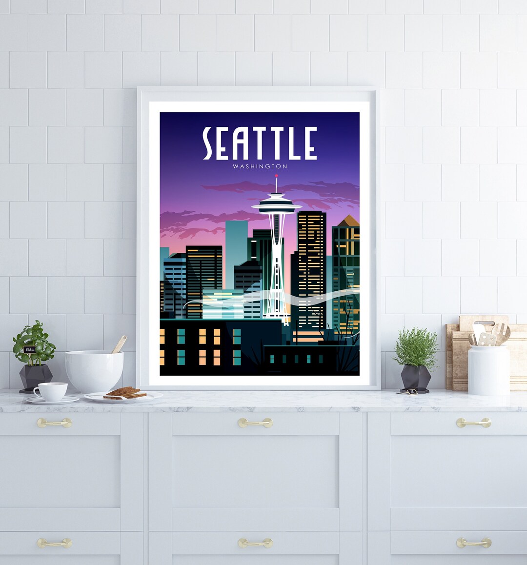 Seattle Poster, Seattle Travel Poster, Seattle Washington Travel Wall ...