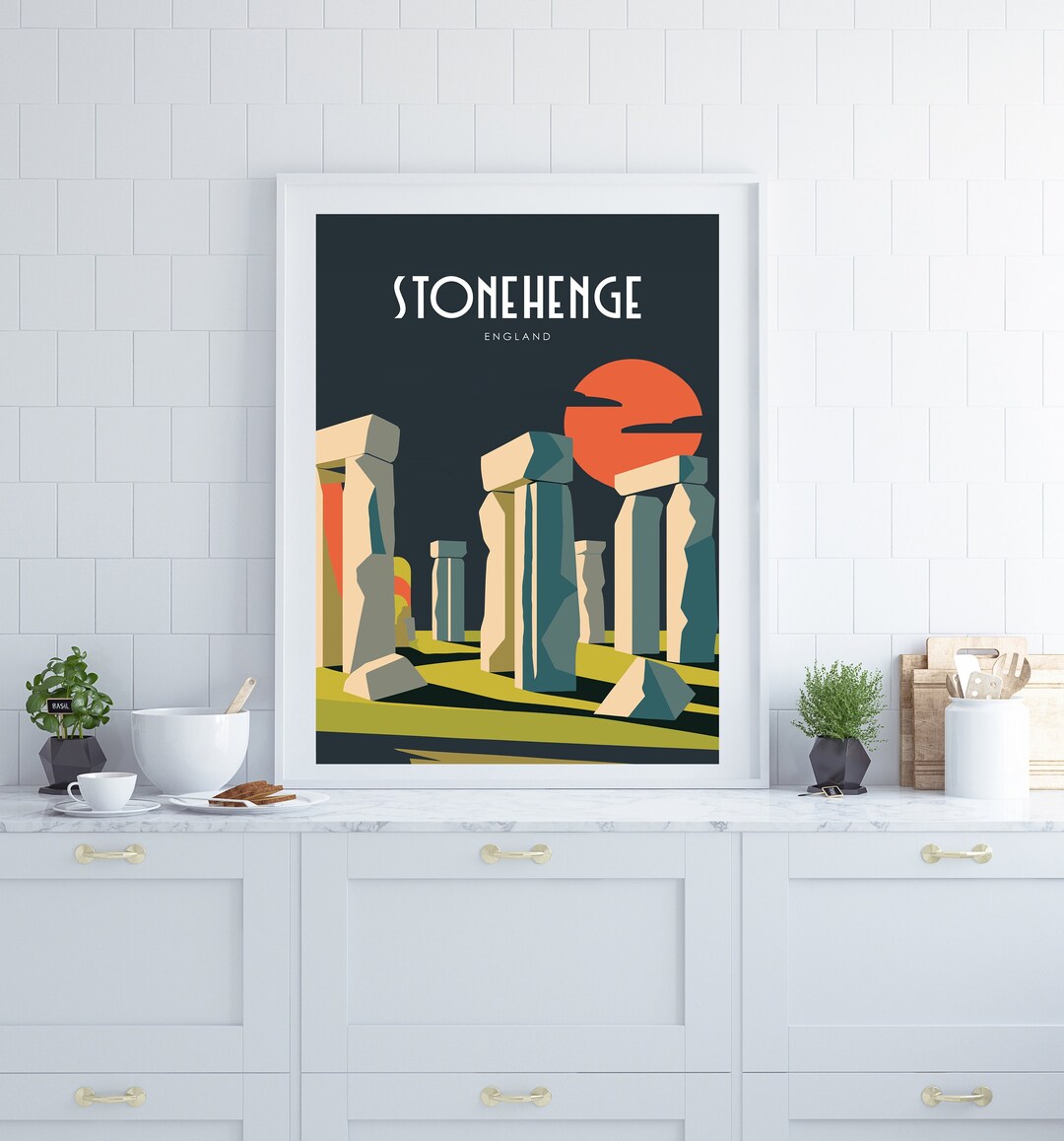 Stonehenge Poster, Mid Century Poster, Travel Poster, Travel Wall Art ...