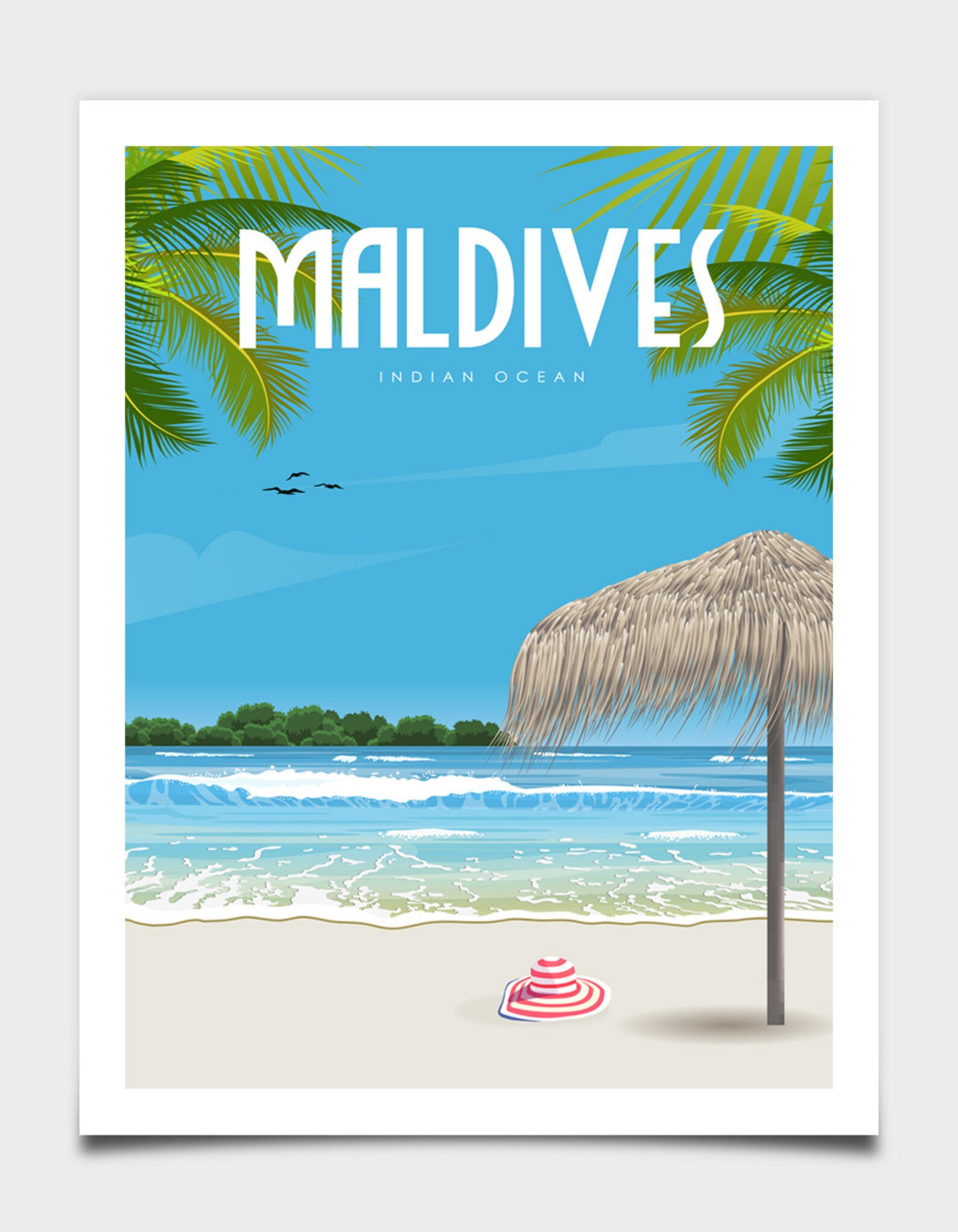 Maldives Poster Maldives Travel Poster Maldives Wall Art - Etsy