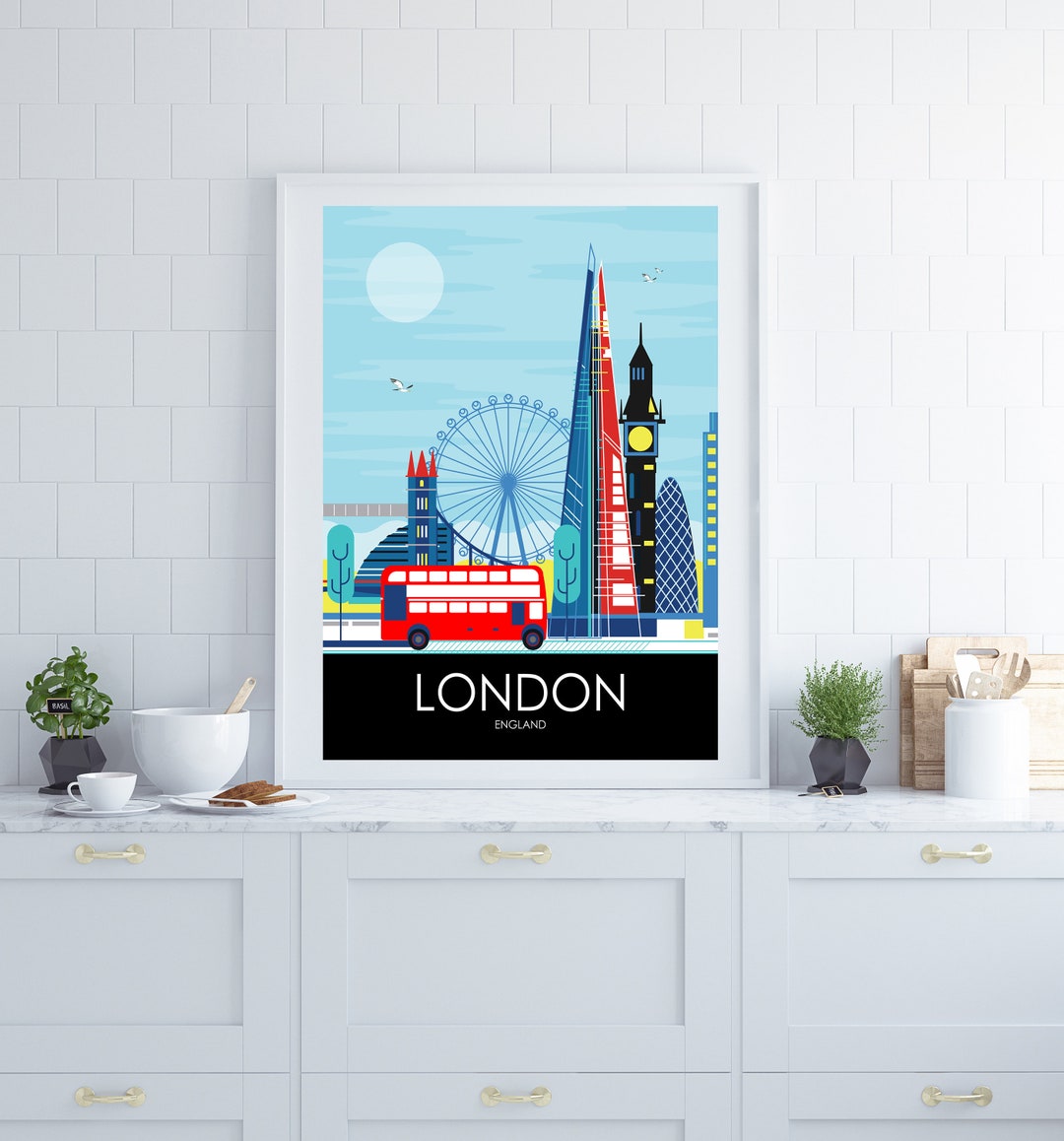 London Travel Poster, London Poster, Retro Travel Poster, Travel Poster ...