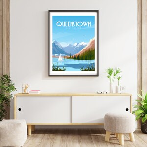 Queenstown Travel Poster, New Zealand Poster, New Zealand Wall Art ...