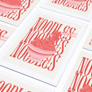 Noodles Print, Retro Noodles Print, Ramen Poster, Asian Food Kitchen ...