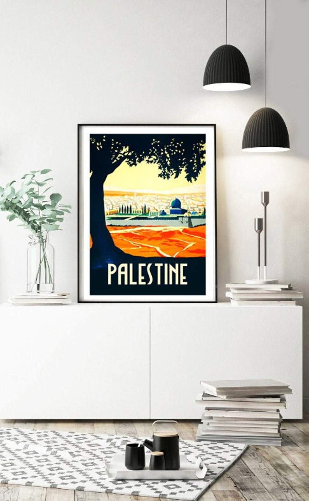 Palestine Poster, Retro Style Travel Poster, Palestine Vintage Poster ...