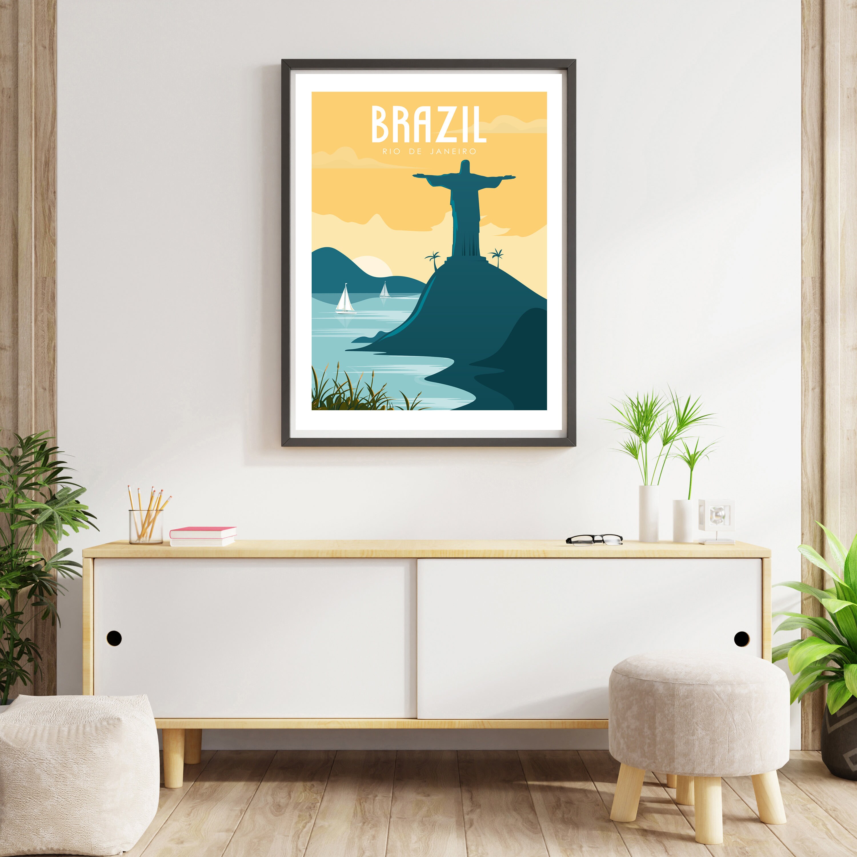Brazil Travel Poster Brazil Wall Art Rio De Janeiro Poster | Etsy