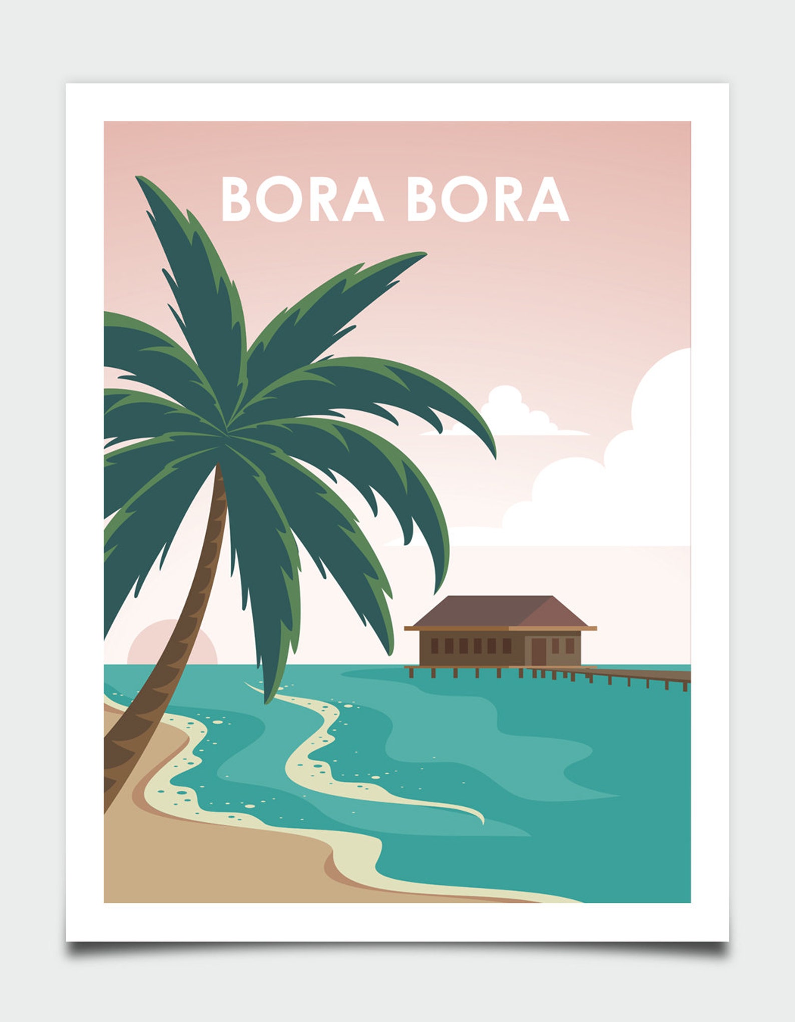 Bora Bora Print Bora Bora Travel Poster Retro Bora Bora - Etsy