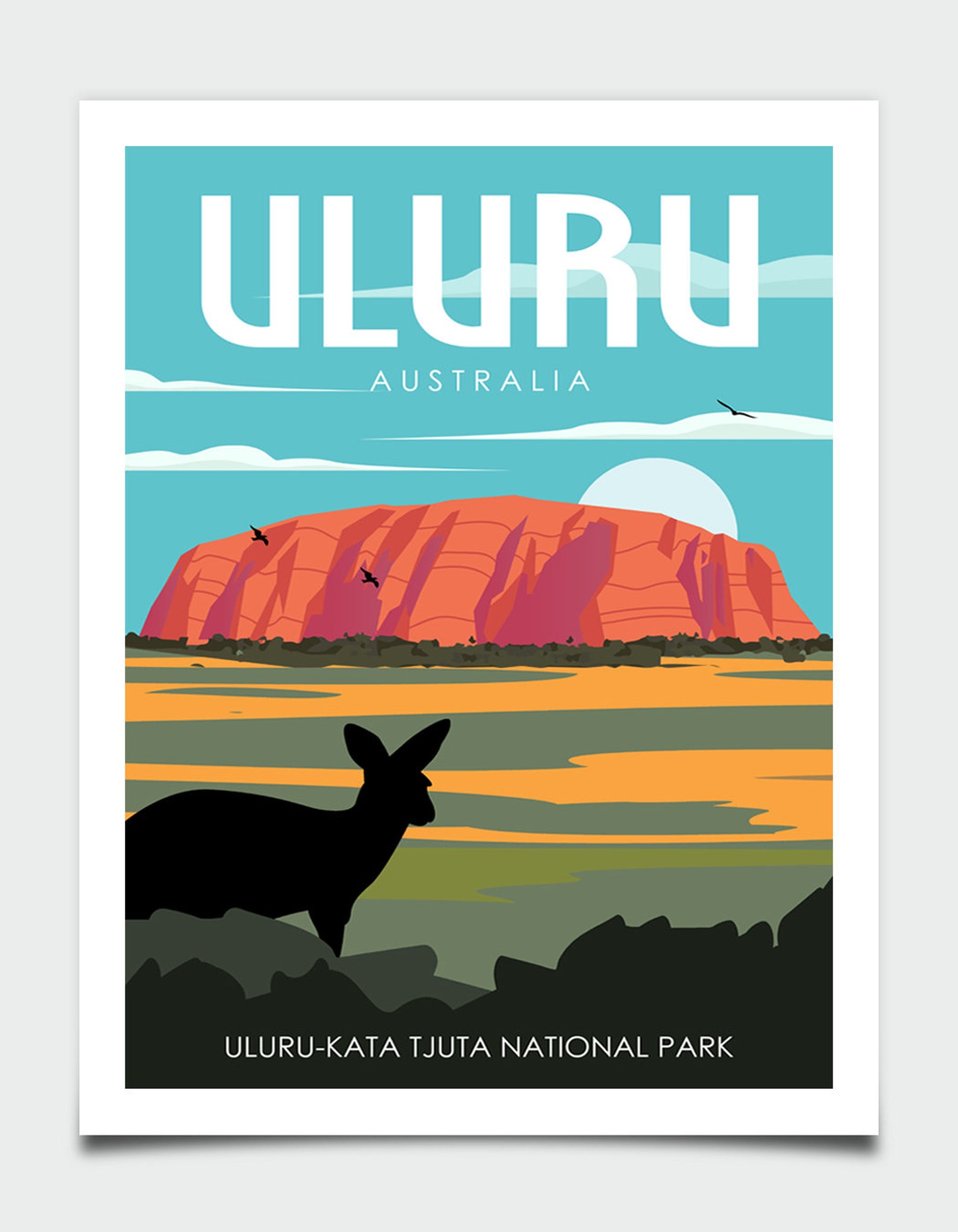 Uluru Travel Poster Ayers Rock Travel Poster Australia Wall | Etsy