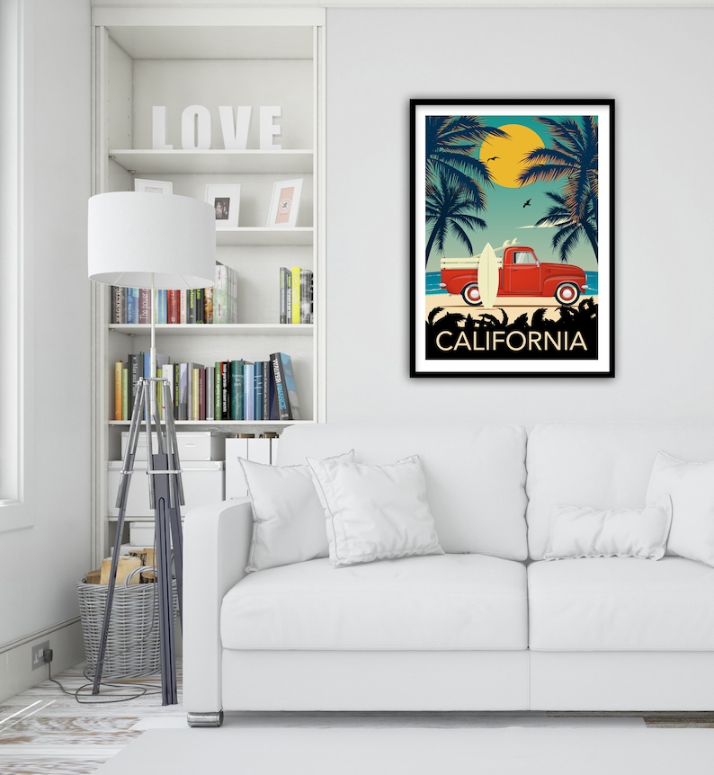 California Travel Poster Retro California Poster Retro | Etsy UK