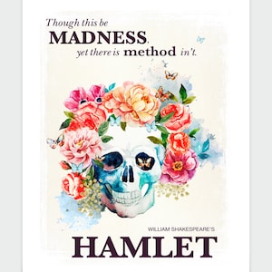 Hamlet Poster, Shakespeare Poster, Shakespeare Quote, Shakespeare Wall ...
