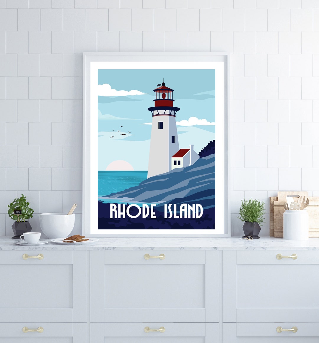 Rhode Island, Rhode Island Poster, Travel Wall Art, Wall Art, Coastal ...