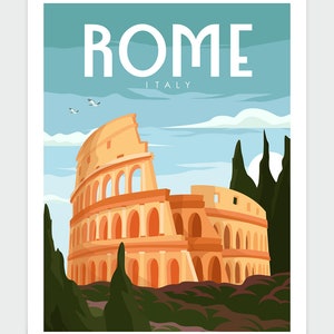 Rome Poster, Rome Travel Poster, Italy Poster, Retro Poster, Retro ...