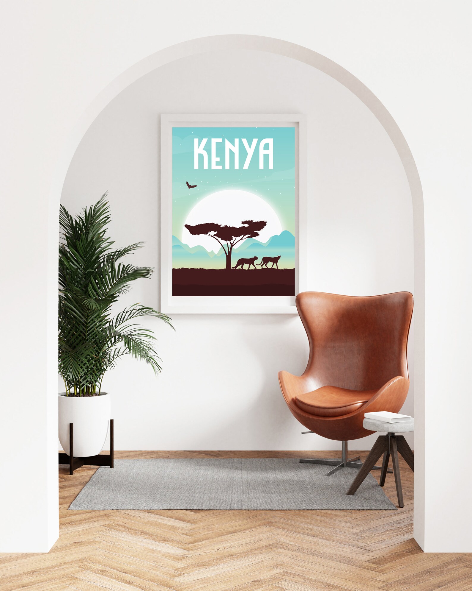 Kenya Travel Poster Kenya Wall Art Retro Travel Poster | Etsy