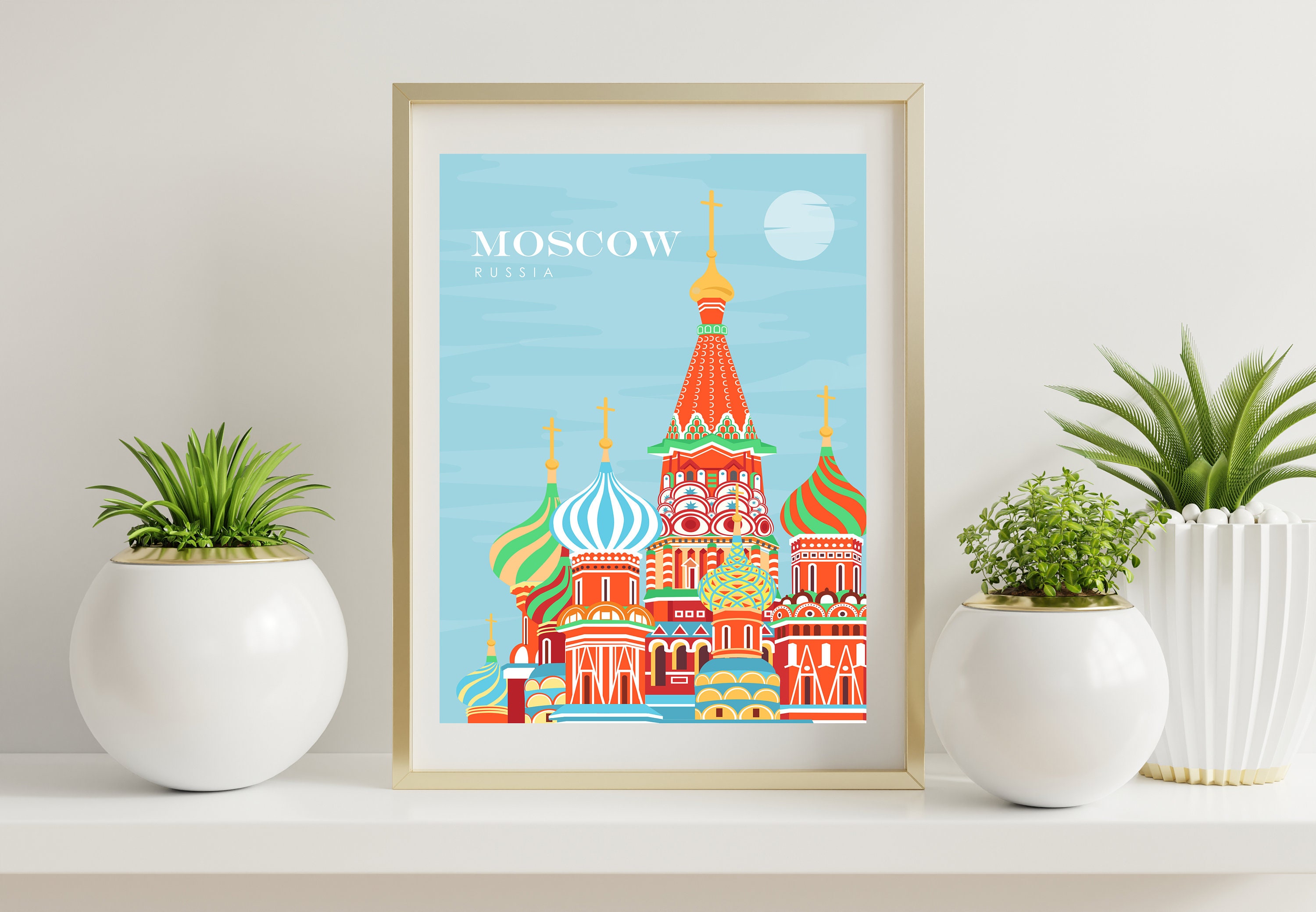 Moscow Travel Poster Russia Travel Poster Moscow Poster | Etsy