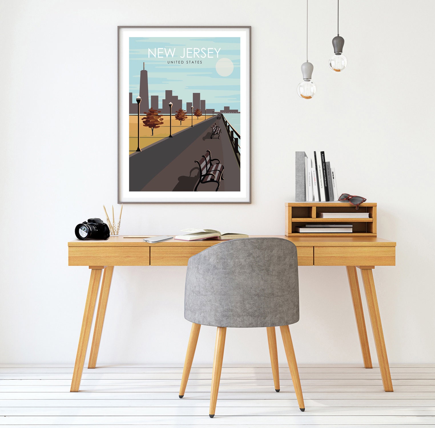 New Jersey Poster New York Poster New Jersey Travel Print | Etsy
