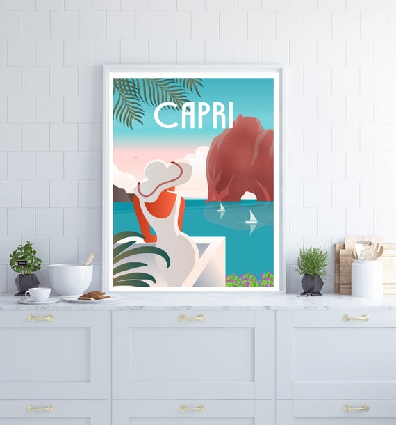 Capri Print Capri Poster Capri Wall Art Italian Islands | Etsy