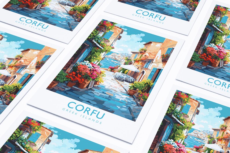 Corfu Poster, Greek Poster, Greece Poster, Greek Islands Poster, Travel ...