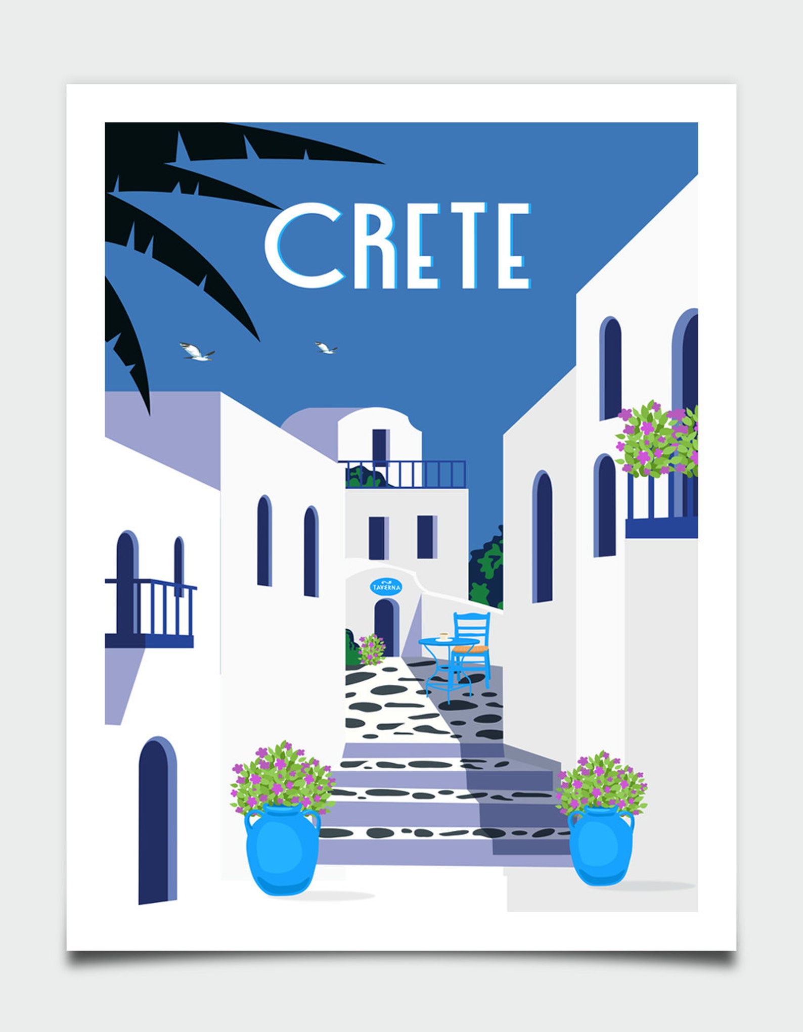 Crete Poster Crete Wall Art Greek Islands Poster Greek - Etsy