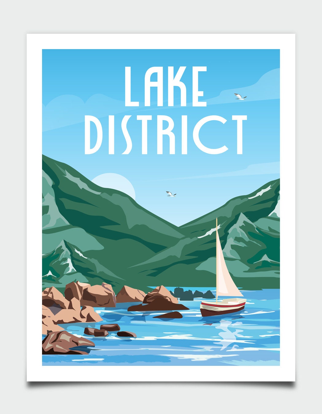 Lake District Poster Lake District Wall Art Lake District | Etsy