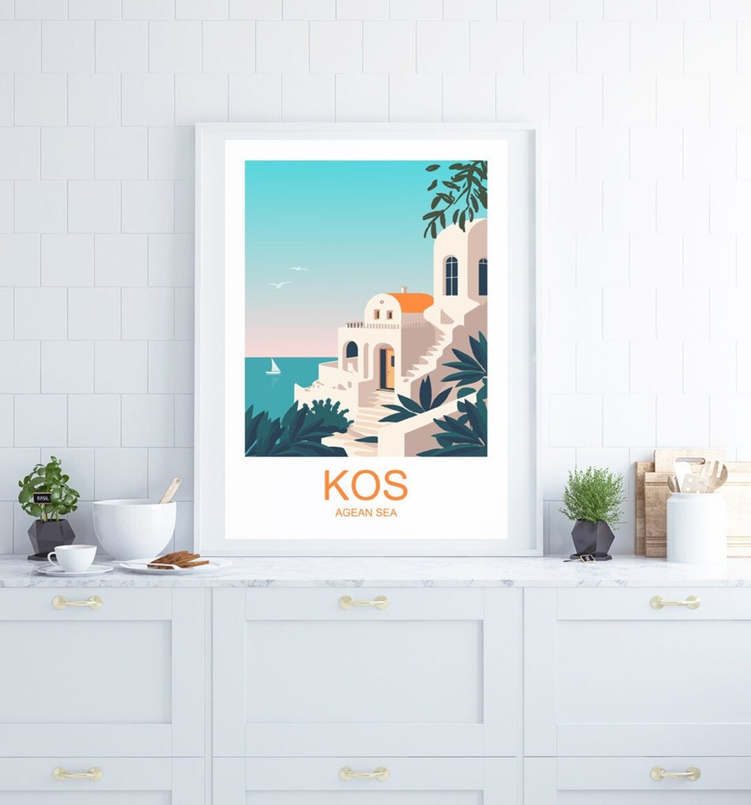 Kos Poster, Greece Poster, Greek Islands Wall Art, Coastal Wall Art ...