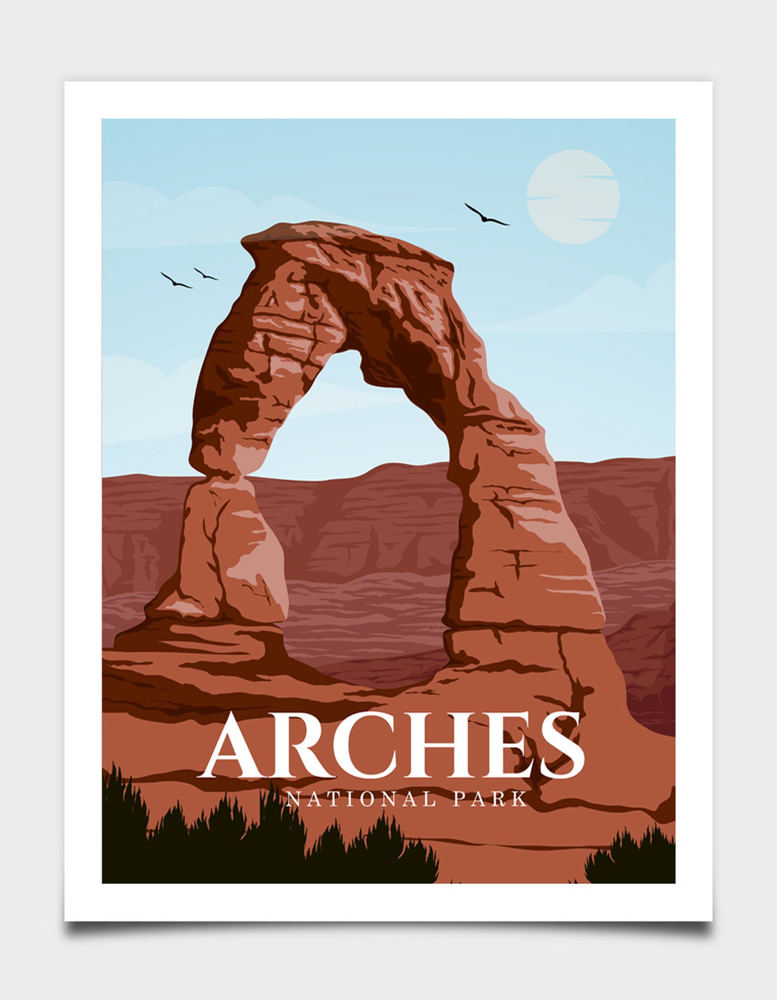 Utah Travel Poster Arches National Park Poster National Park - Etsy
