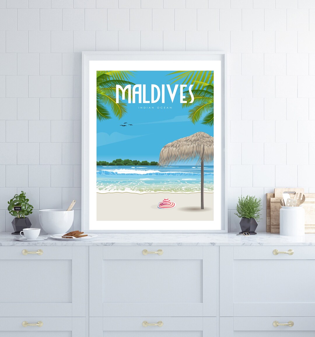 Maldives Poster, Maldives Travel Poster, Maldives Wall Art, Coastal ...