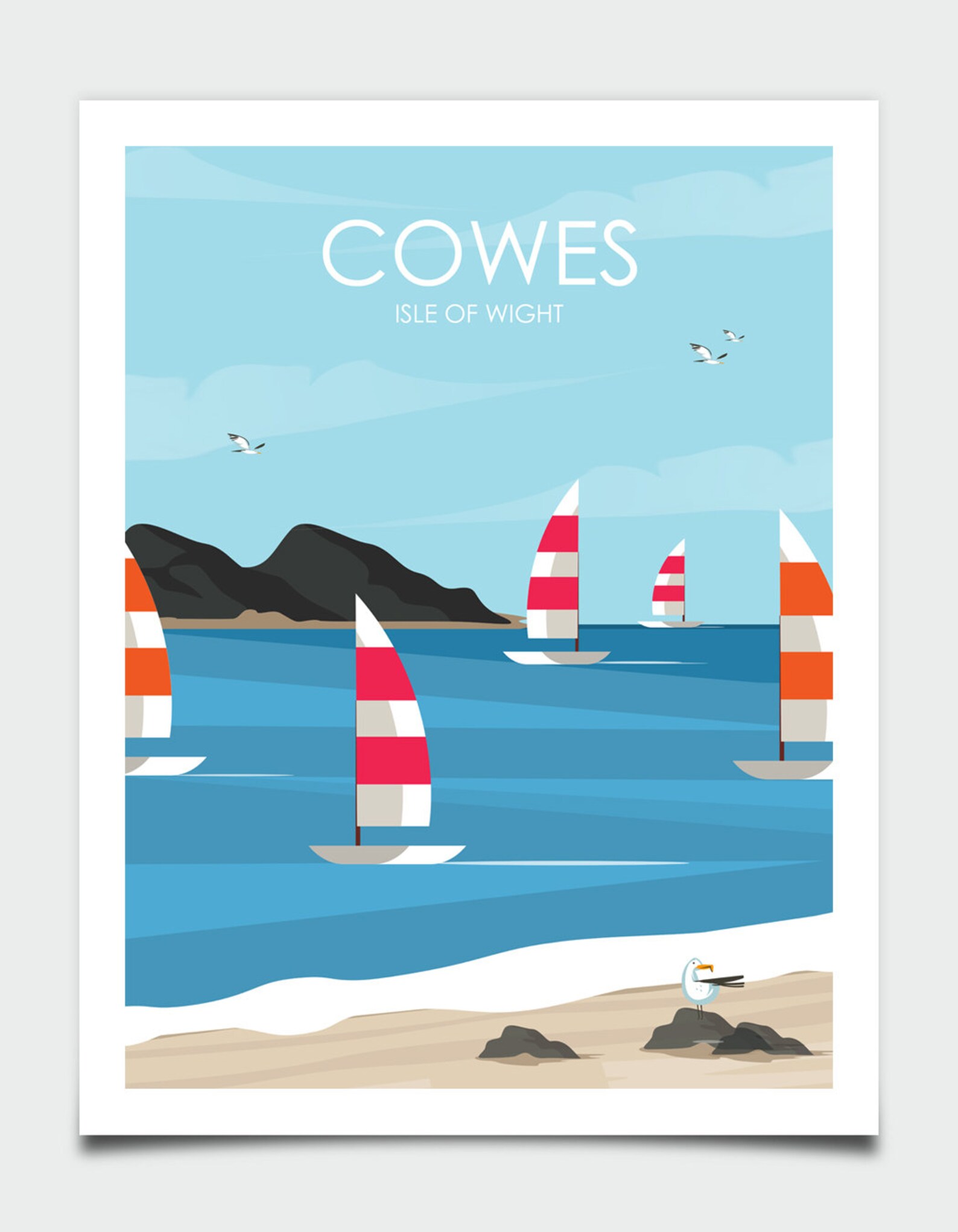 Cowes Travel Poster Cowes Isle of Wight Sailing Wall Art | Etsy