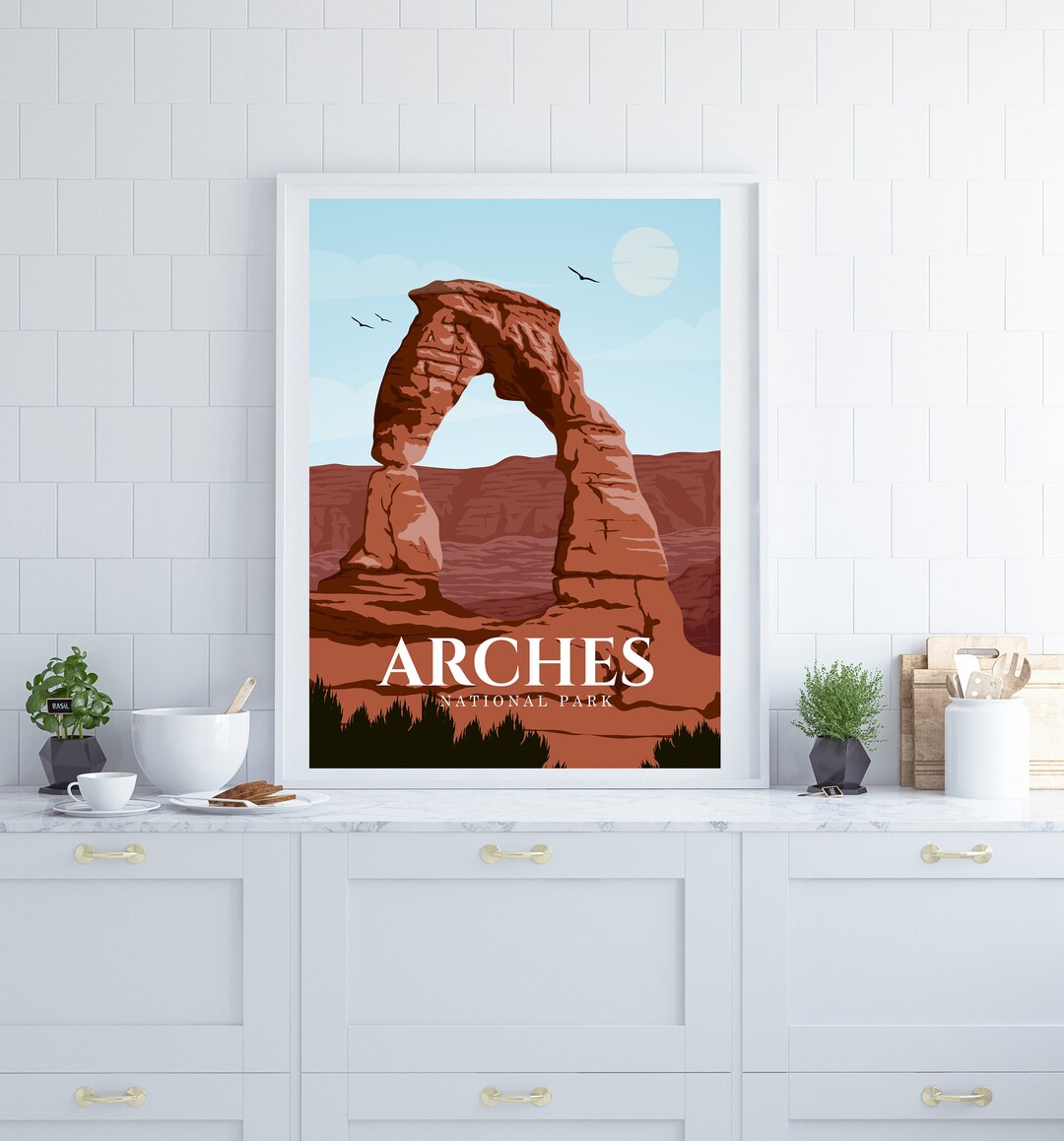 Utah Travel Poster, Arches National Park Poster, National Park Poster ...