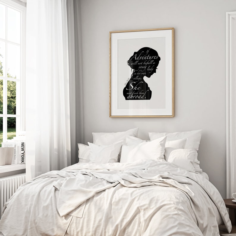 Jane Austen Quote, Inspirational Quote, Literary Print, Black & White ...