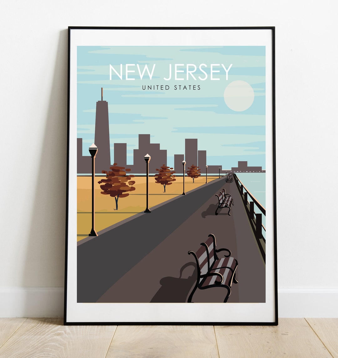 New Jersey Poster, New York Poster, New Jersey Travel Print, New York ...