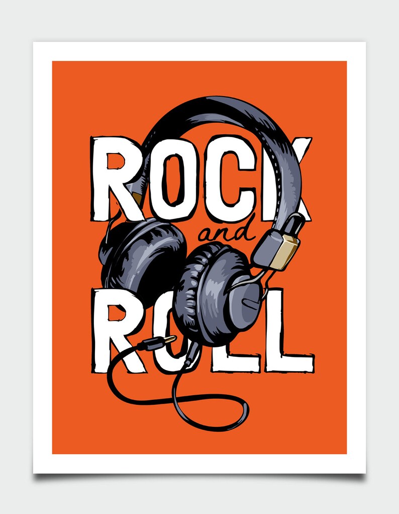 Music Poster, Rock Poster, Rock and Roll Quote, Dorm Decor, Art for Boy ...