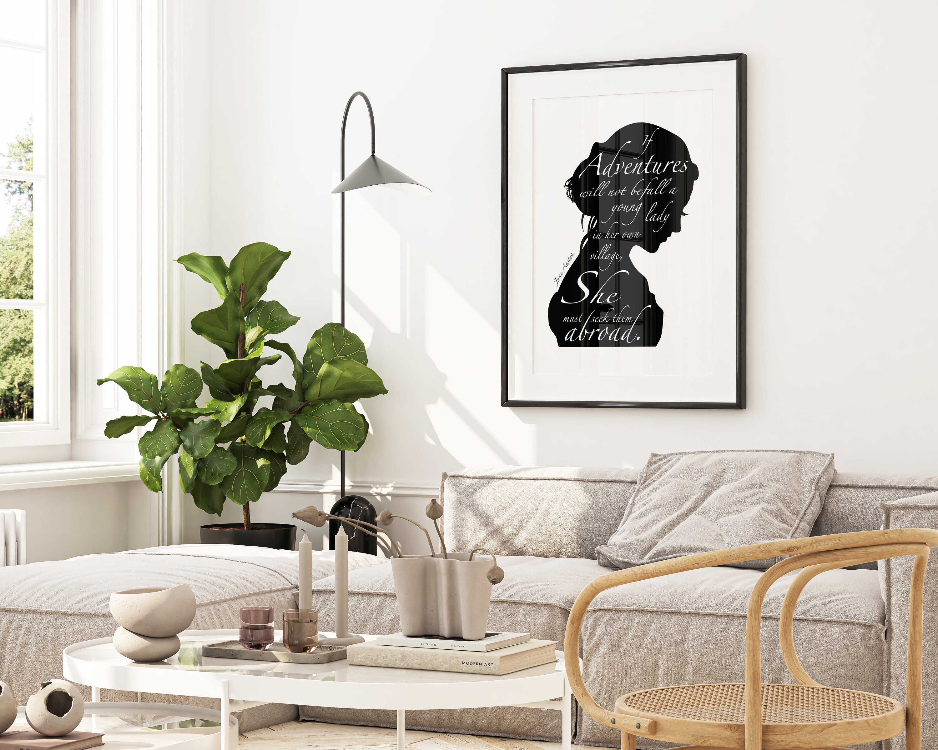 Jane Austen Quote, Inspirational Quote, Literary Print, Black & White ...