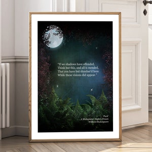 A Midsummer Night's Dream, Shakespeare Poster, Shakespeare Quote ...