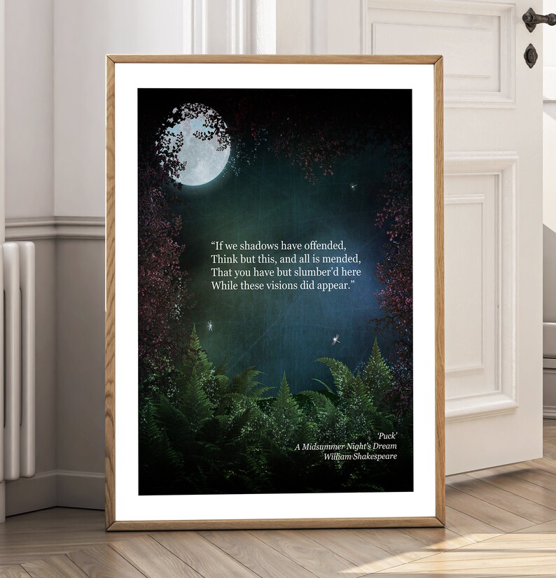 A Midsummer Night's Dream, Shakespeare Poster, Shakespeare Quote ...