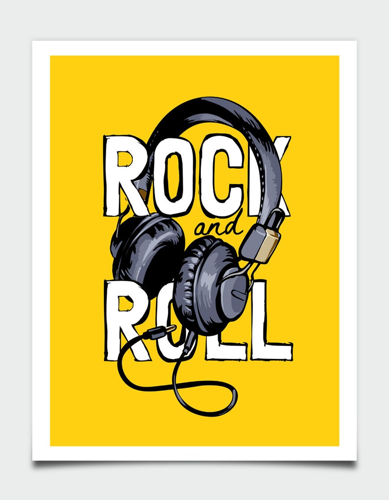 Music Poster, Rock Poster, Rock and Roll Quote, Dorm Decor, Art for Boy ...