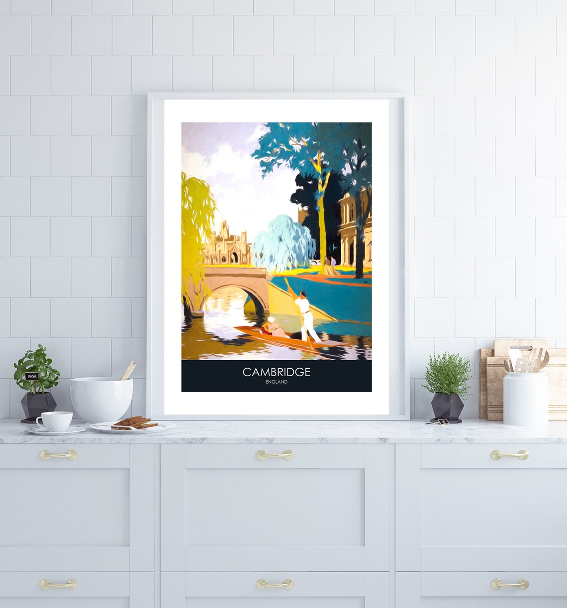 Cambridge Travel Poster, Retro Travel Poster, Cambridge Souvenir ...