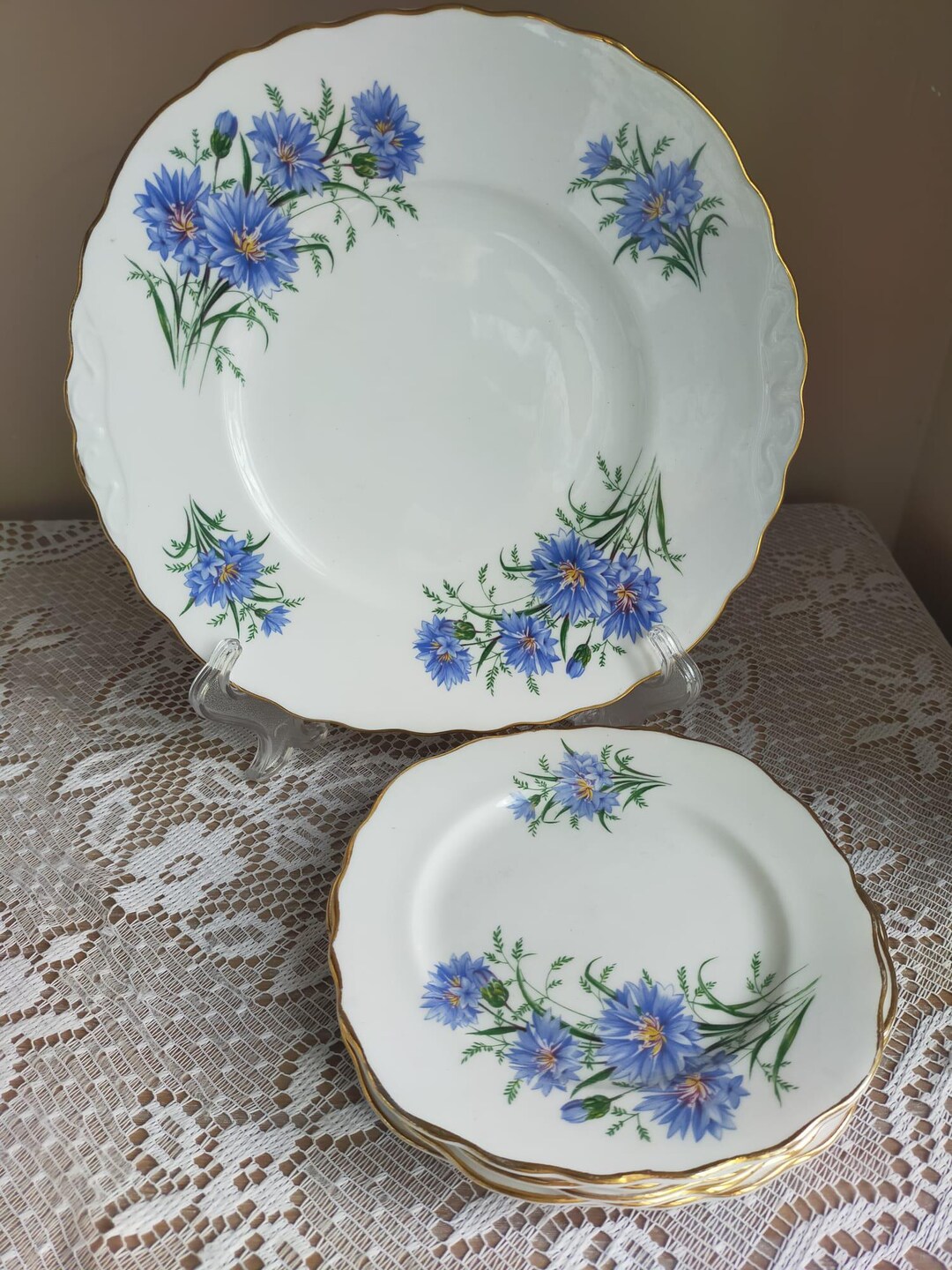 Royal Vale China Cake Plate - Serving Plate & 5 Tea Plates - Etsy