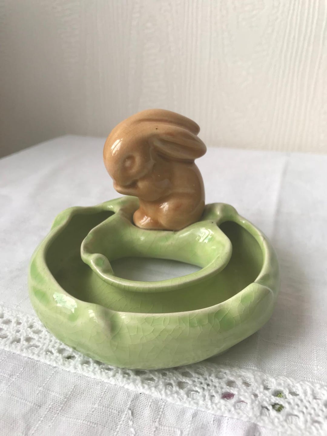 Hornsea Fauna Pottery - Small Rabbit Posy Holder, Ceramic Bunny, Made ...