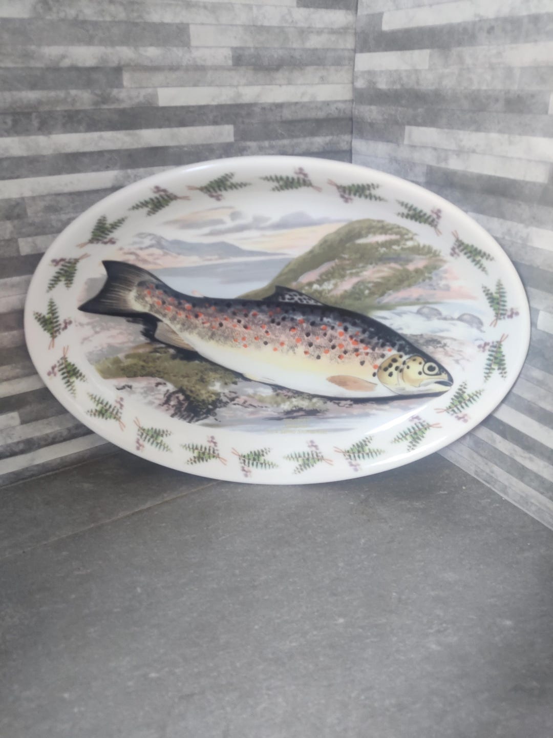 Vintage Small Portmeirion Compleat Angler Platter, Trout Fish, Dinner ...