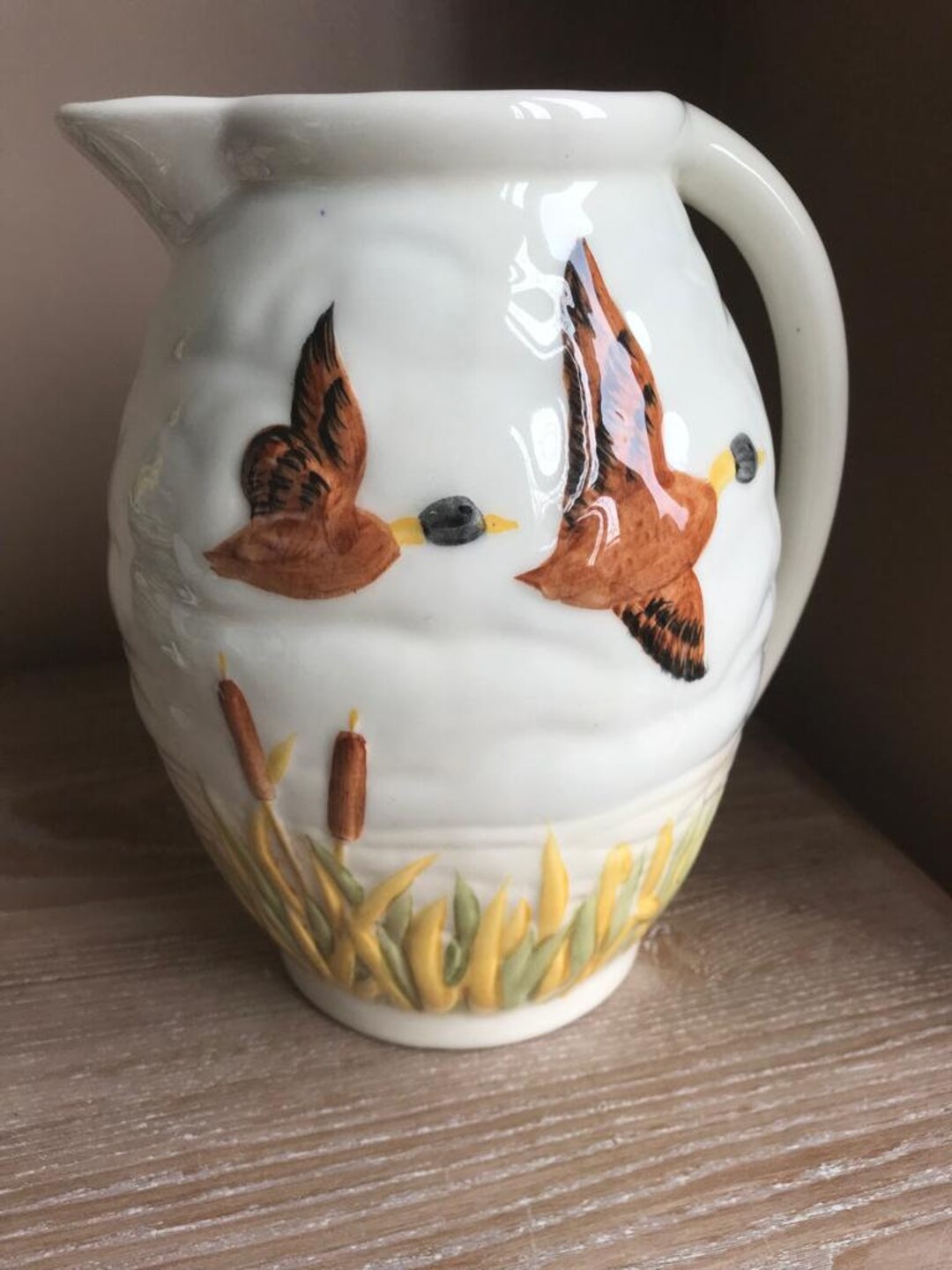 Shorter and Son Hand Painted Art Pottery Mallard Duck Jug. Made in ...