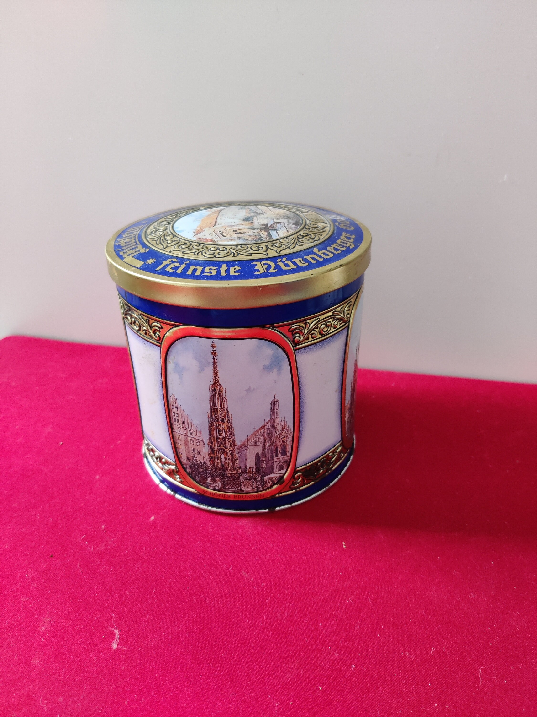 Vintage German Blue Tin, Beautiful Tin With Images on Each Side - Etsy UK