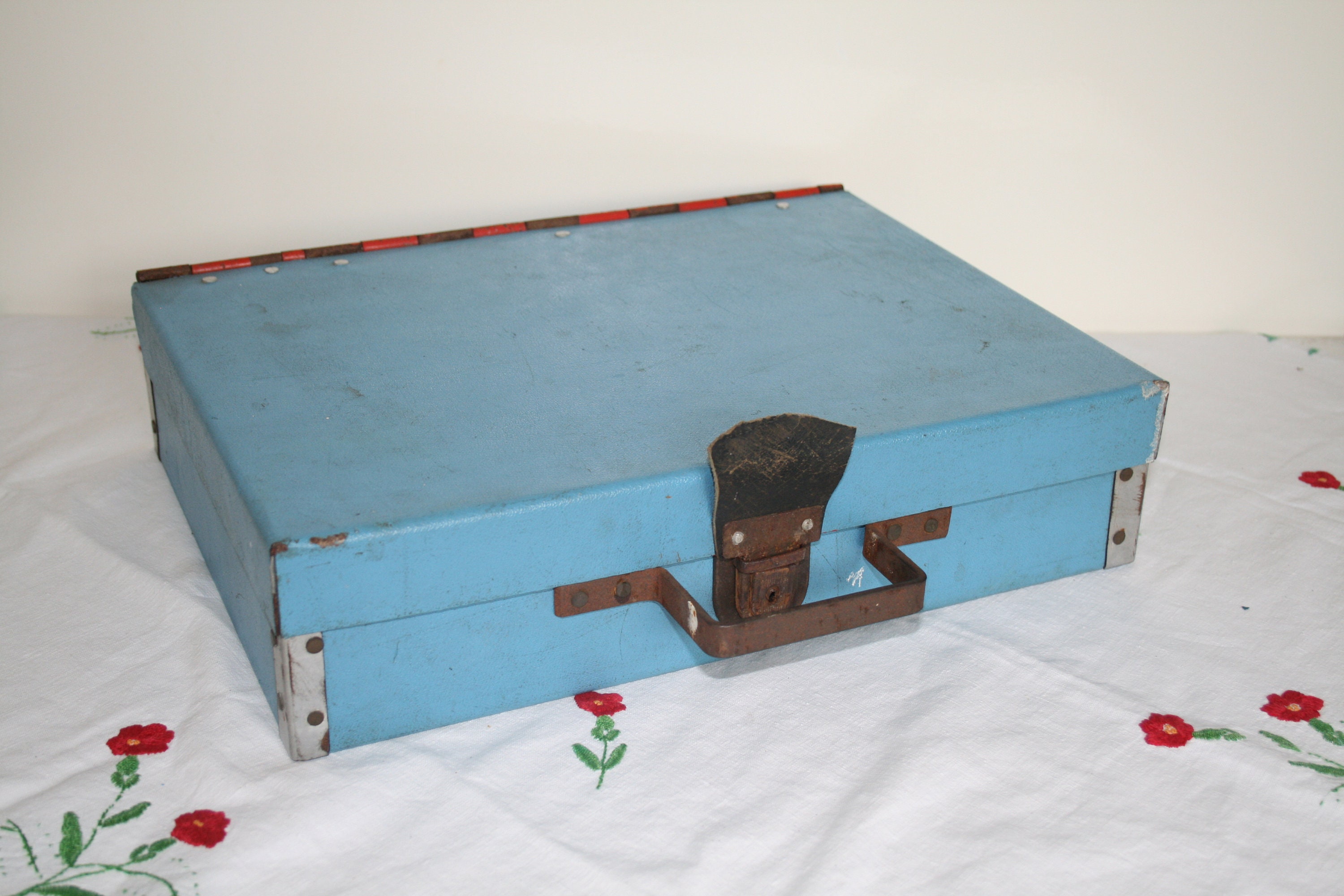 Three Industrial Handmade Blue Boxes / Tins. Home Decor - Etsy UK