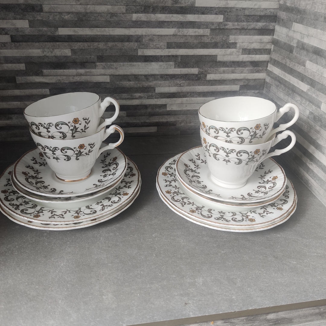 4 X Vintage Lubern 22kt Gold Bone China Tea Set, Bone China Tea Set ...