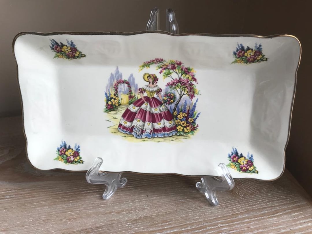 Vintage Crinoline Lady Sandwich Tray, Cake Plate, Made in England - Etsy